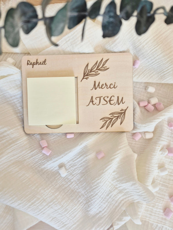 "Bloc de merci" - Support post-it personnalisé – L'Atelier d'Emilie